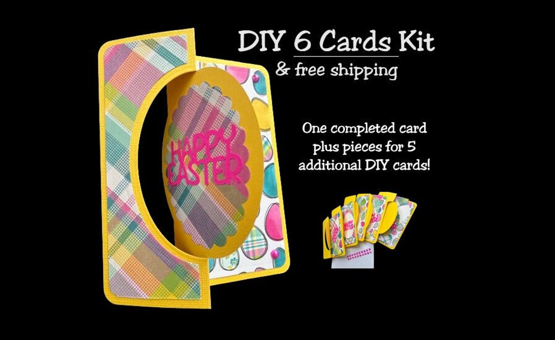 6 Easter Flip Card, DIY Card Kits - Etsy