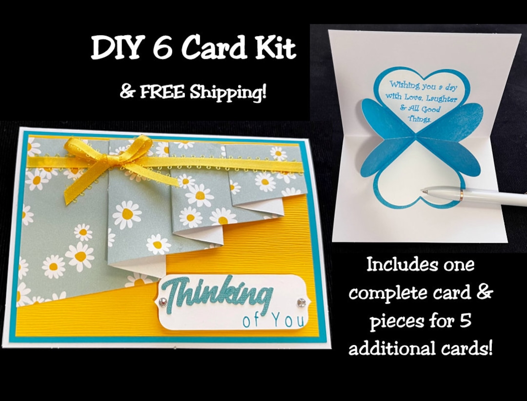 DIY 6-card Kit, Pleated Curtain Drape Origami, Thinking of You Notecard ...
