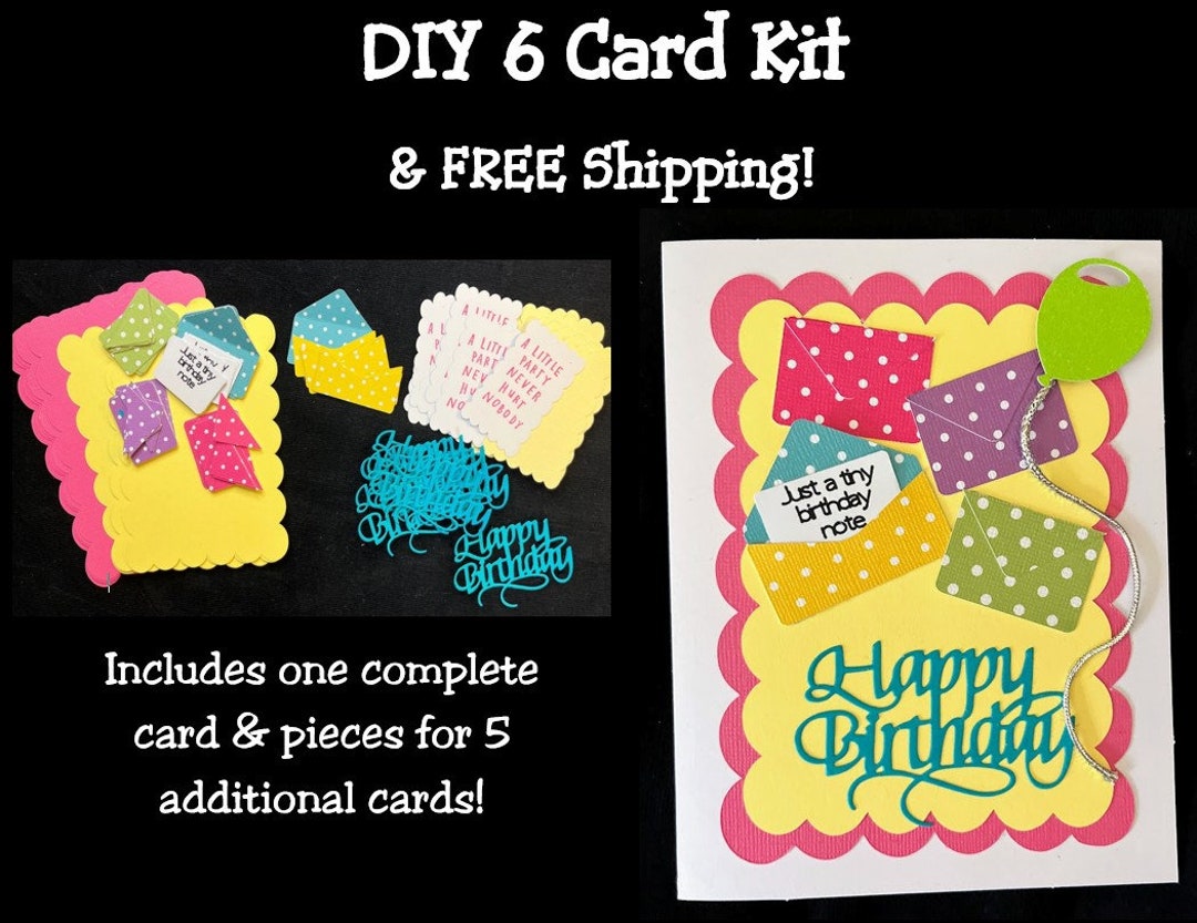 Large BD Card, Just a Tiny Birthday Note, DIY 6 Card Kit, Birthday ...