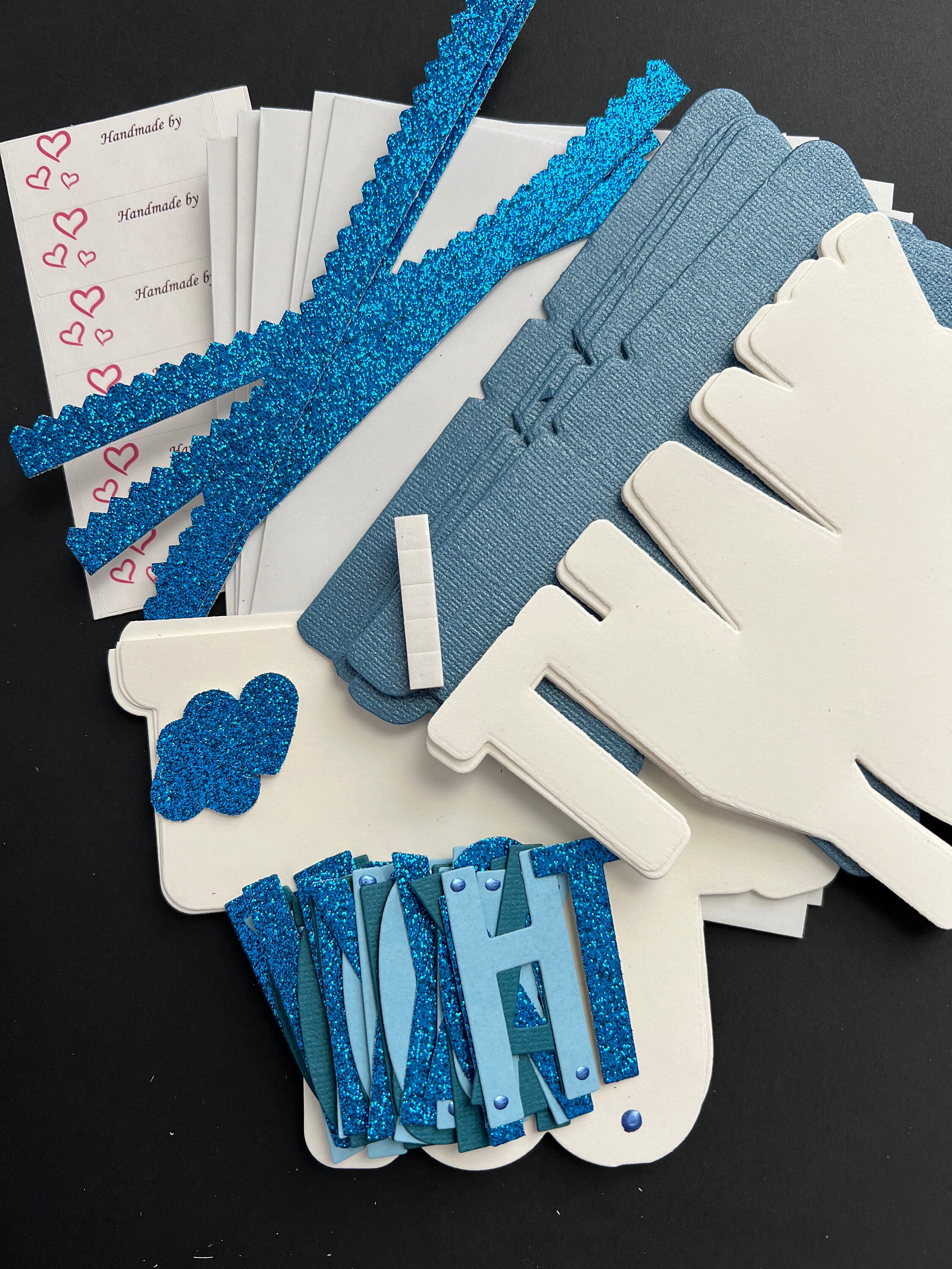 Thank You Blue Cutout DIY 6 Card Set Homemade Thank You Card - Etsy