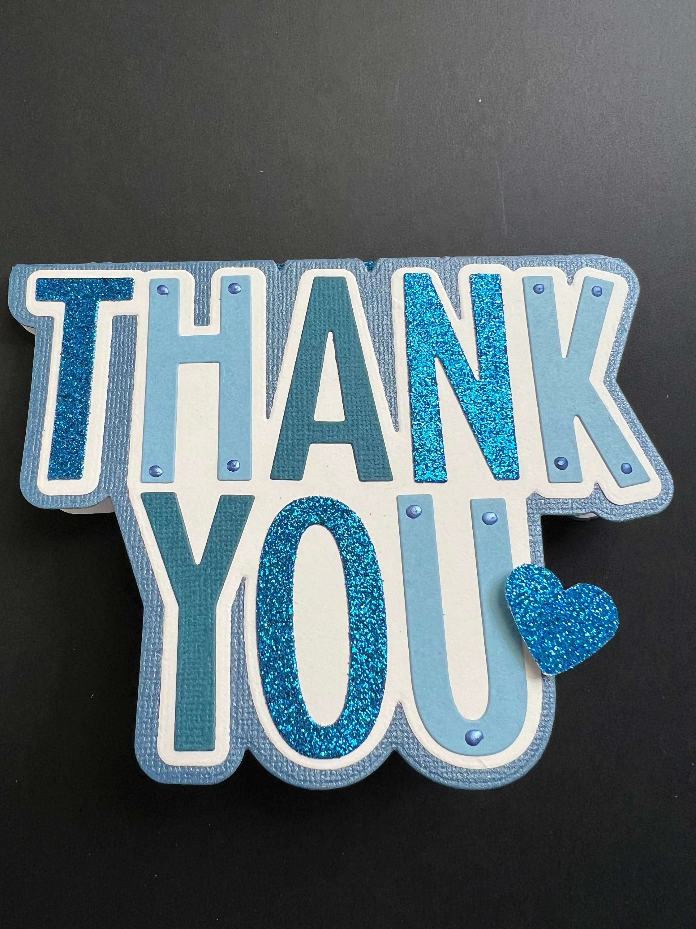 Thank You Blue Cutout DIY 6 Card Set Homemade Thank You Card - Etsy