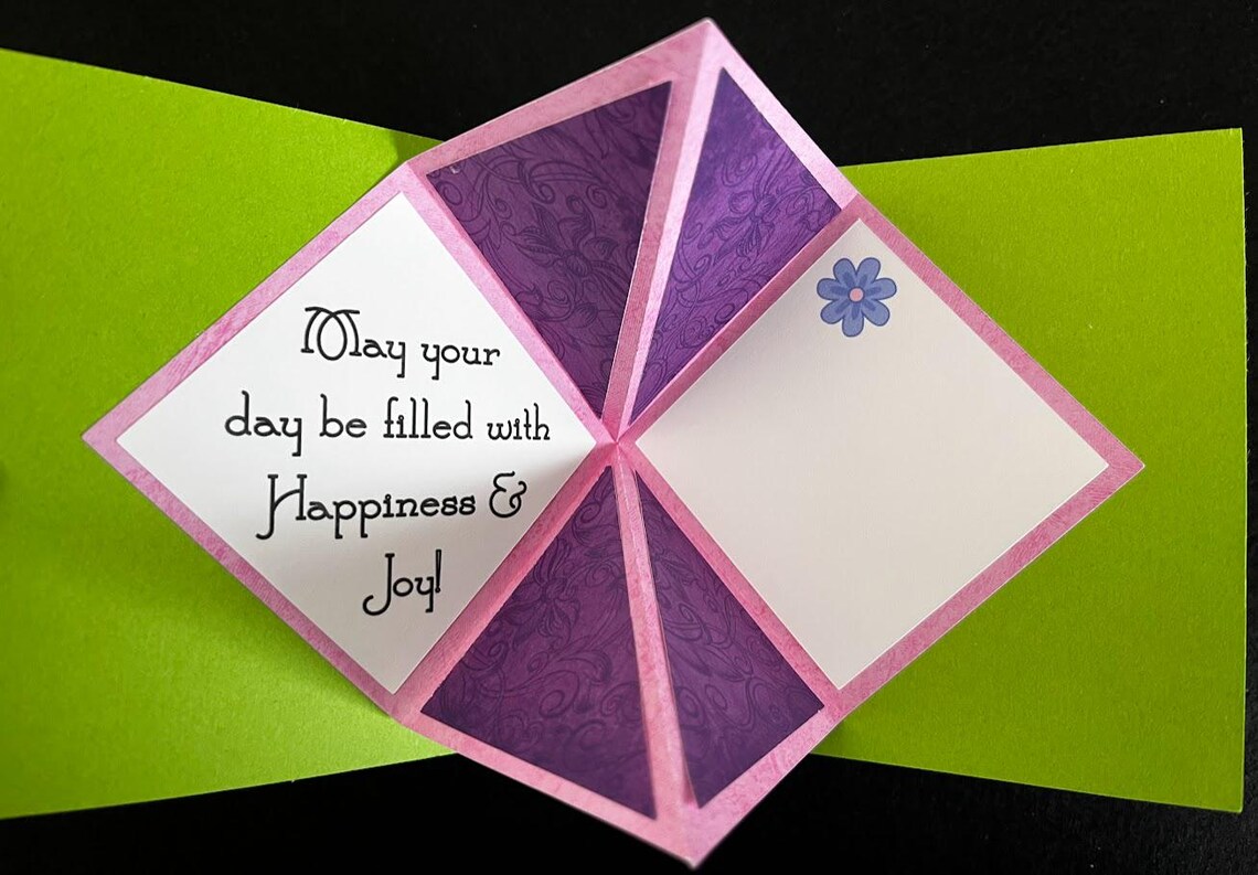 DIY 6 Card Kit Square Flip Origami W/opt. Sentiments - Etsy