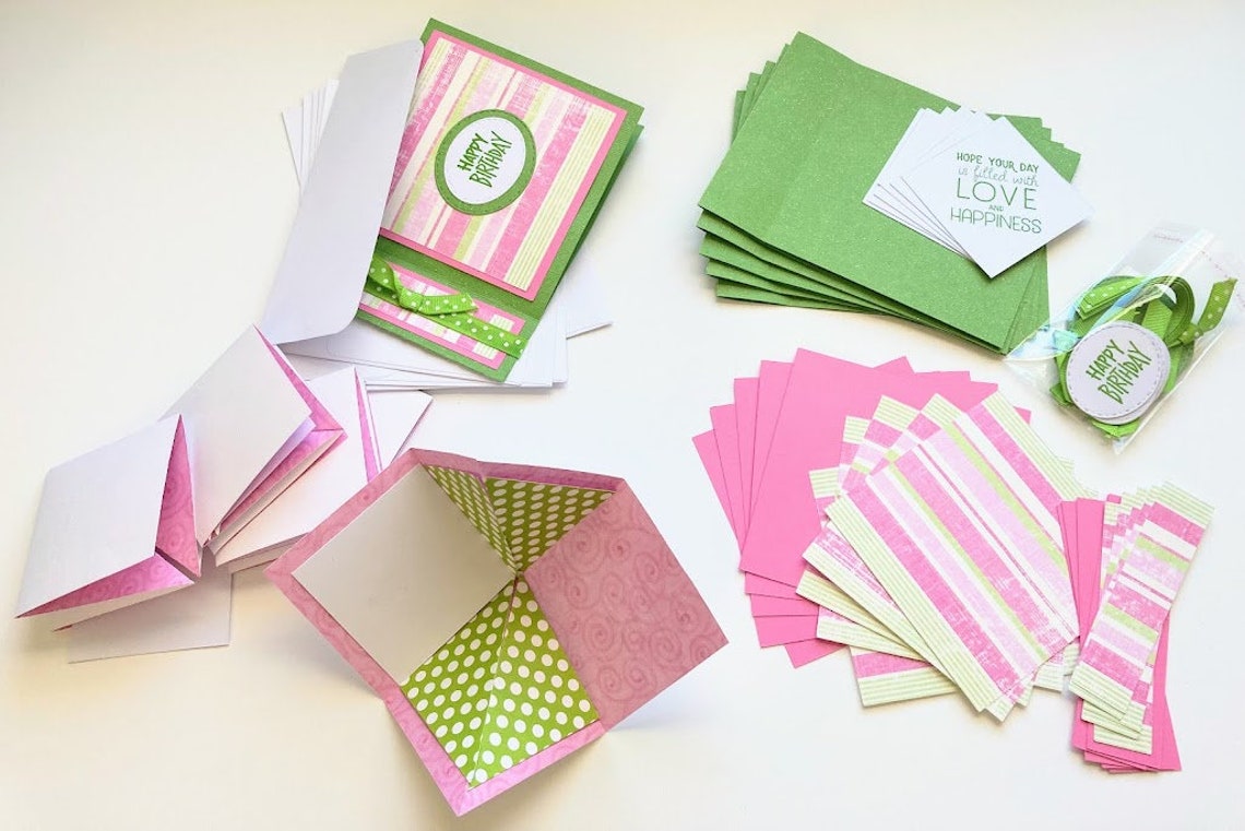 DIY 6 Card Kit Square Flip Origami W/opt. Sentiments - Etsy