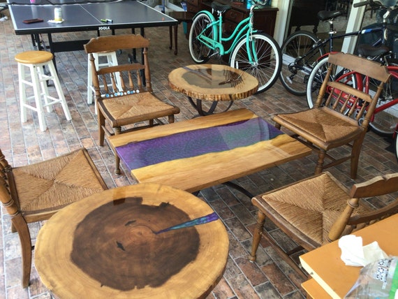Red oak coffee table | Etsy