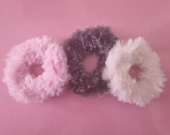 Pink Fluffy Hair Ties - Etsy