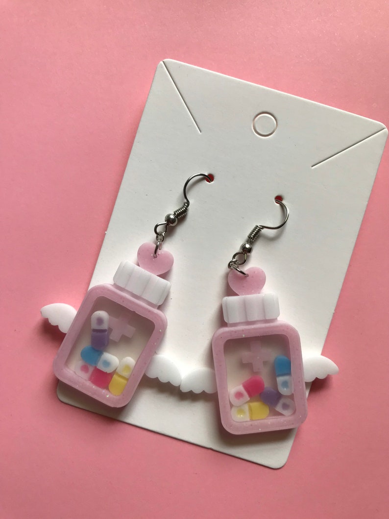 Medicine Bottle & Blood Bag Shaker Earrings - Etsy
