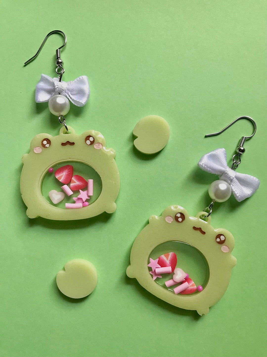 Pastel Frog Shaker Earrings, Frog Earrings, Frog Jewelry, Cottage Core ...
