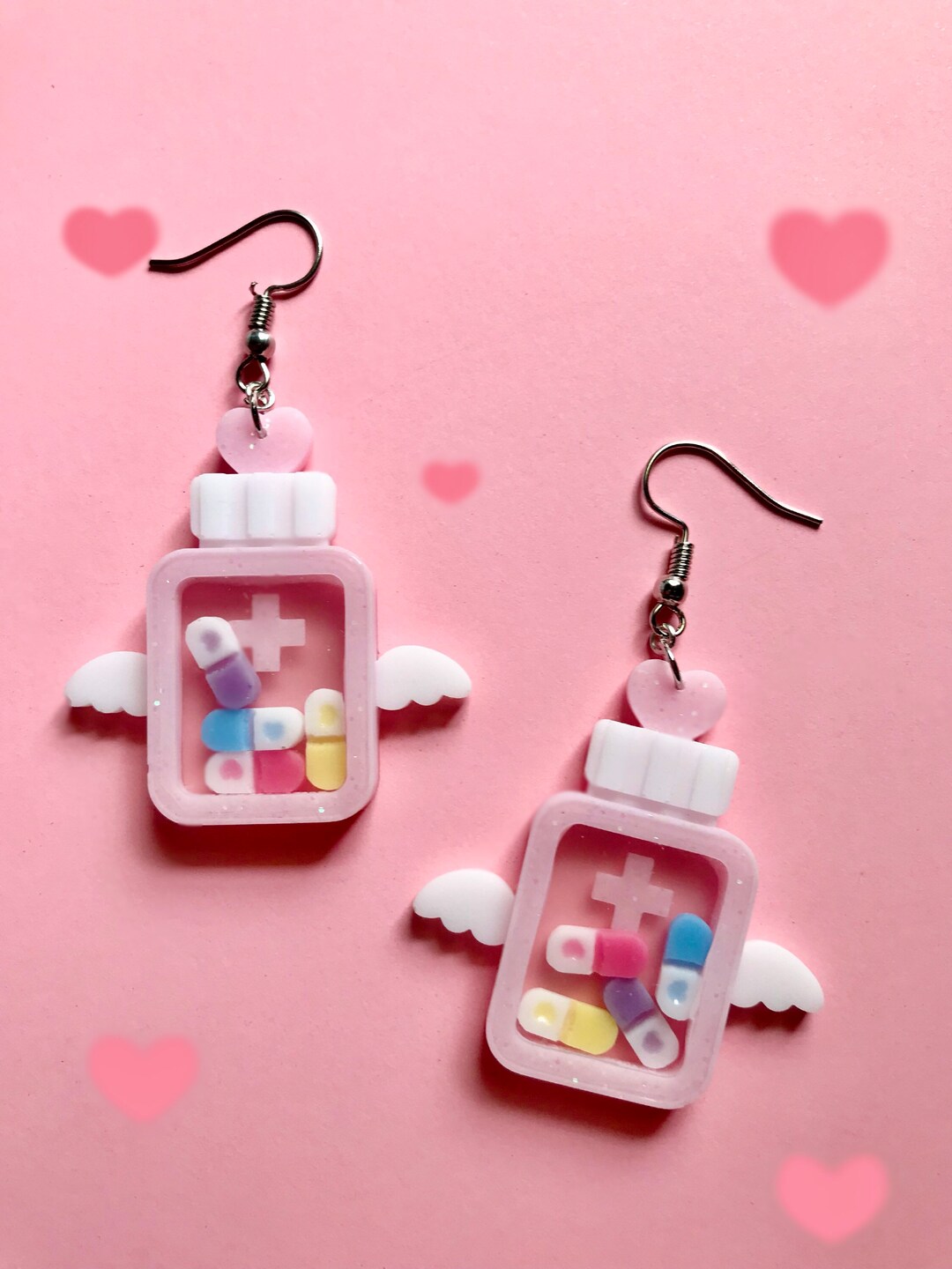 Medicine Bottle & Blood Bag Shaker Earrings - Etsy