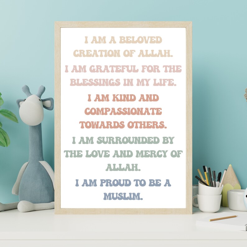 Islamic Affirmations for Kids Printable Digital Download - Etsy