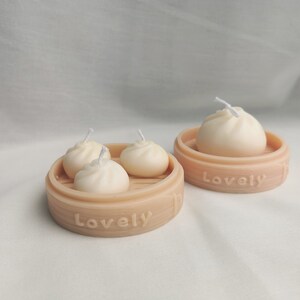 Asian Bao Bun & Bamboo Steamer Candle Cute Gift Handmade Scented Candle ...