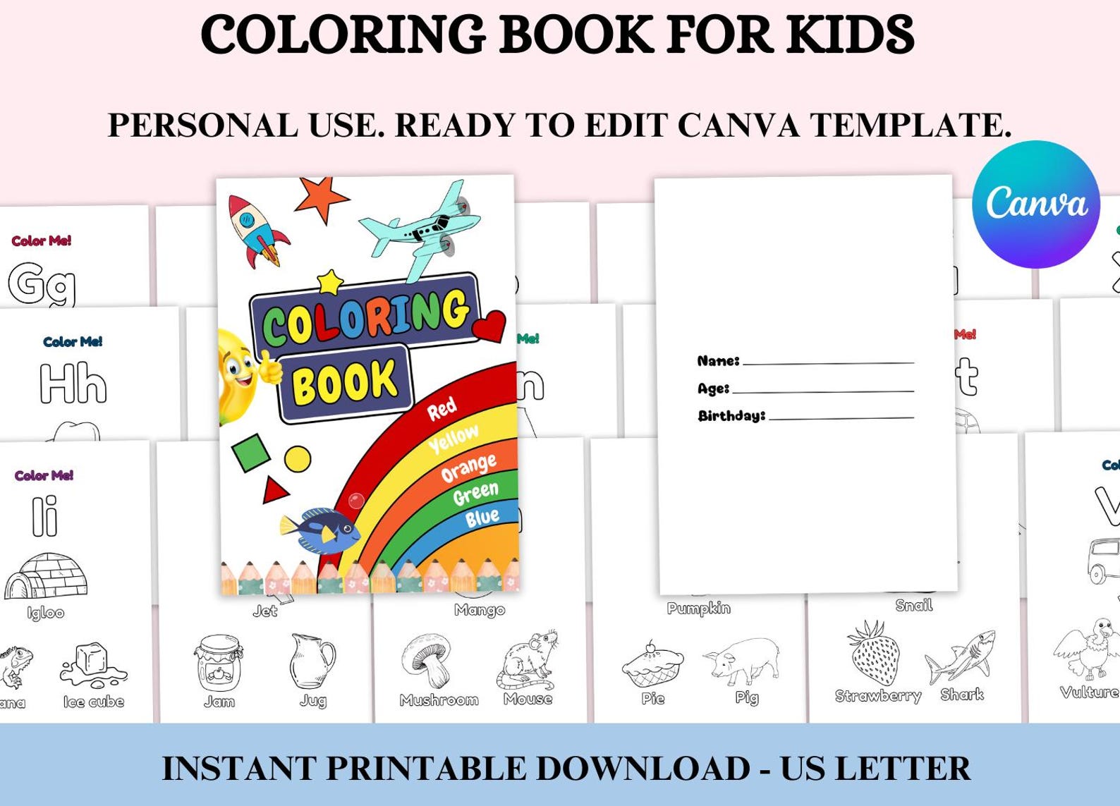 Kids Coloring Book, Fun Activity Book, Children's Art Book, Educational ...