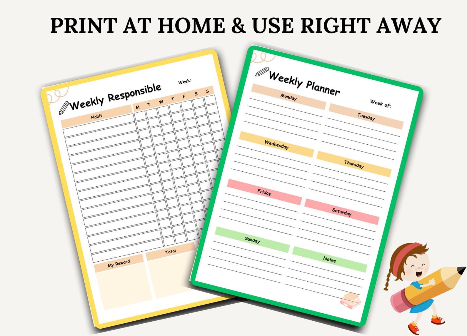 Kids School Planner, Academic Organizer, Student Planner, Back to ...