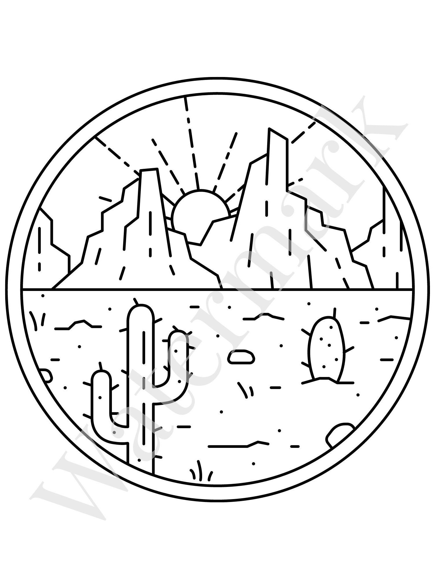 Sahara Desert Coloring Page
