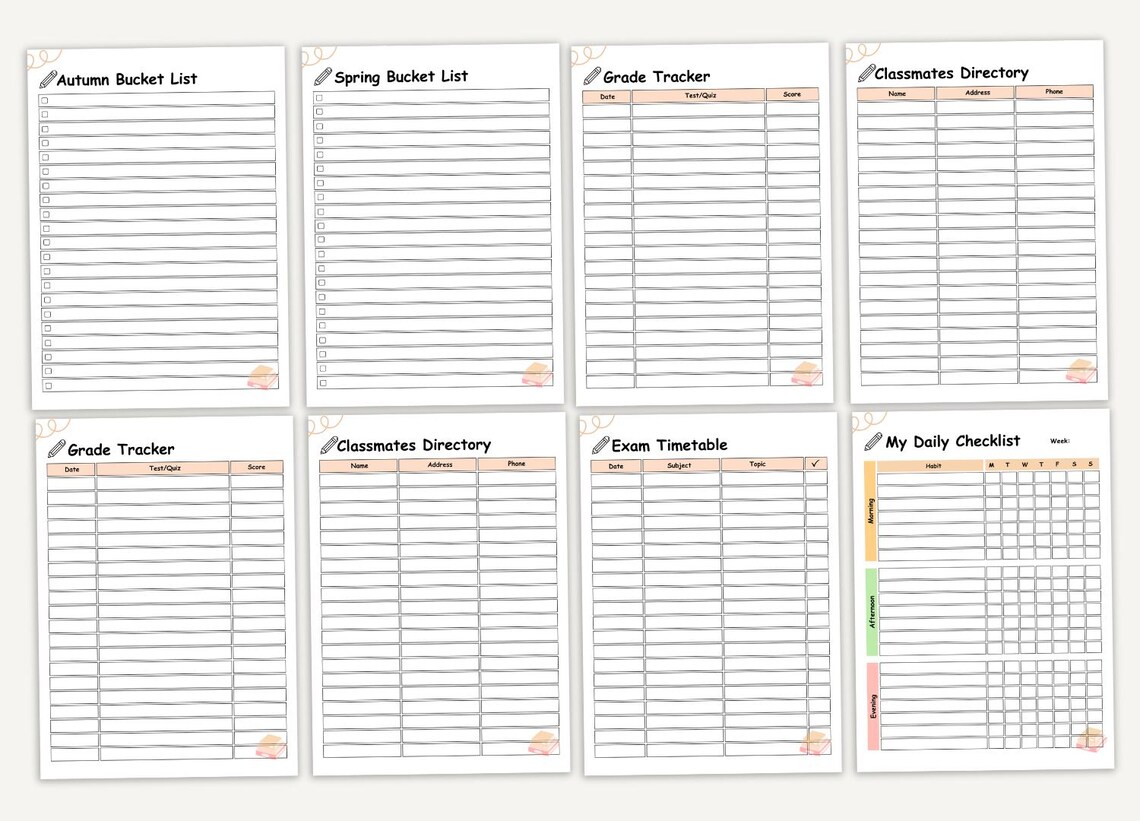 Kids School Planner, Academic Organizer, Student Planner, Back to ...