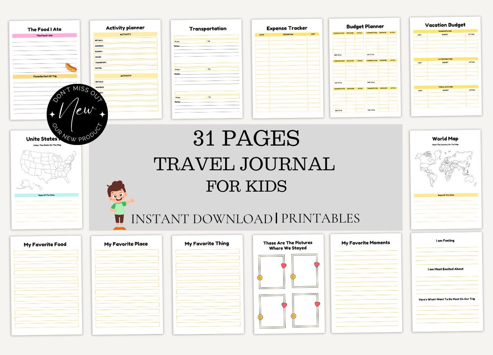 Travel Journal for Kids, Kids Diary Notebook, Adventure Journal, Child ...