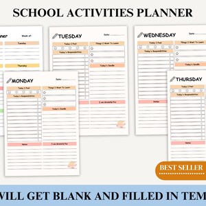 Kids School Planner, Academic Organizer, Student Planner, Back to ...