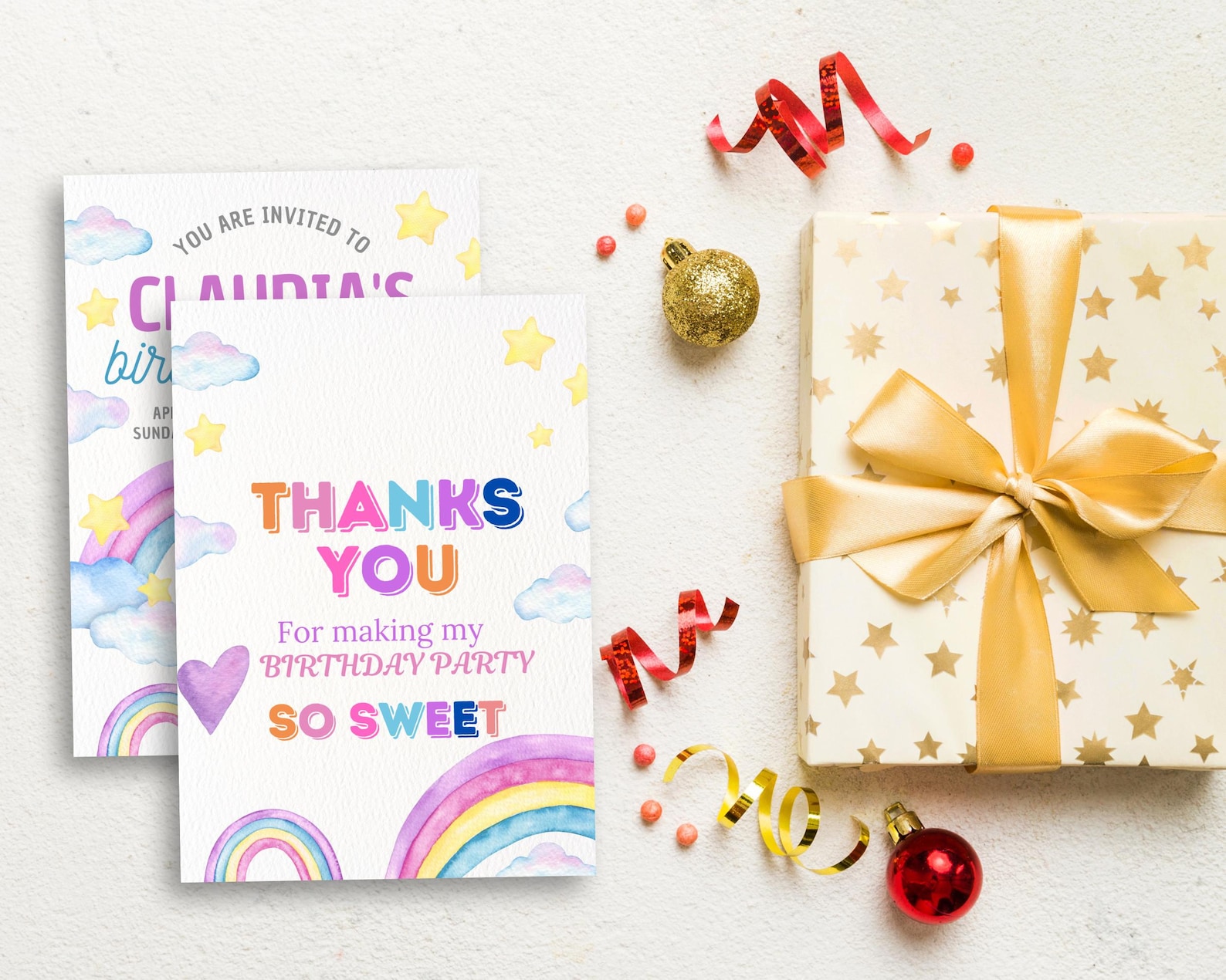 Rainbow Watercolor Birthday Invitation, Colorful Party Invite ...