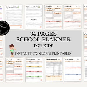 Kids School Planner, Academic Organizer, Student Planner, Back to ...