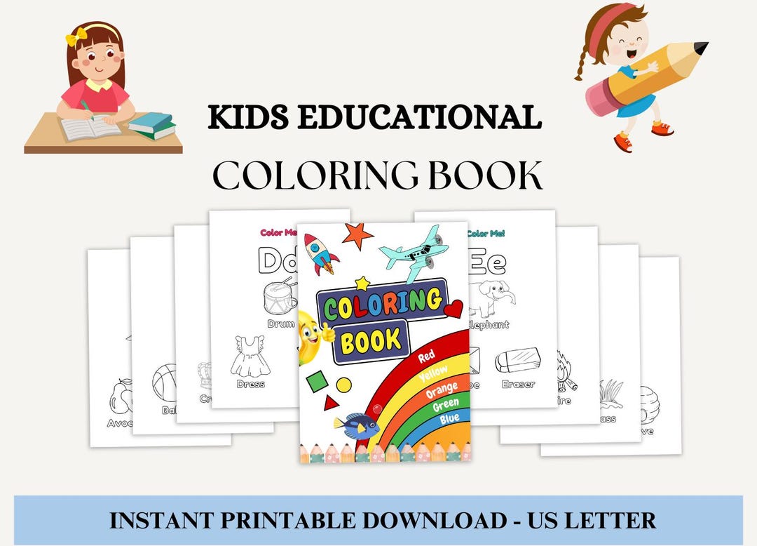 Kids Coloring Book, Fun Activity Book, Children's Art Book, Educational ...