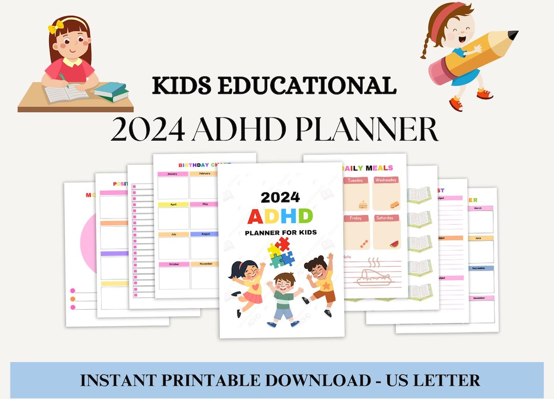 2024 ADHD Planner for Kids, Child's Daily Planner, Behavior Tracker ...