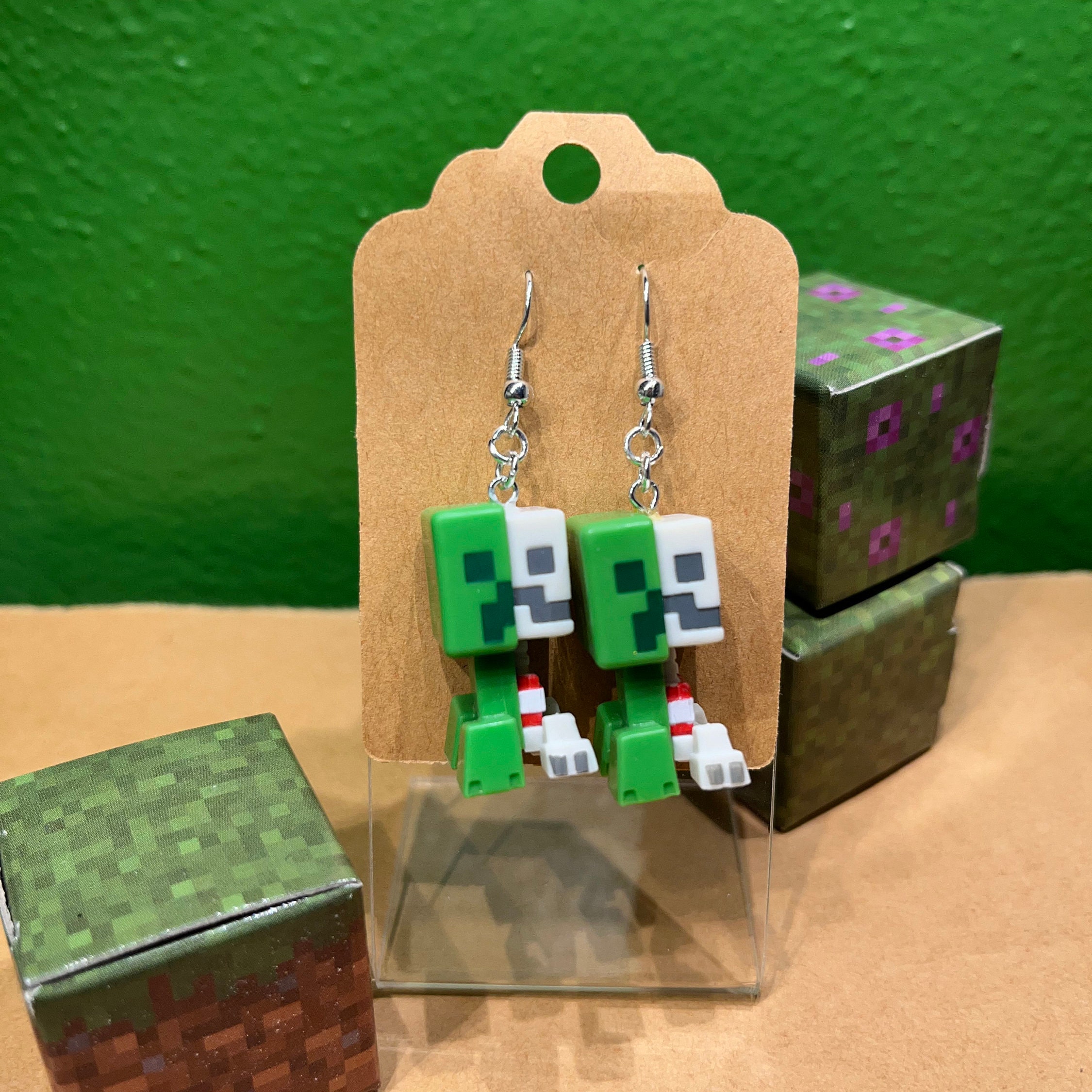 Minecraft Earrings - Etsy