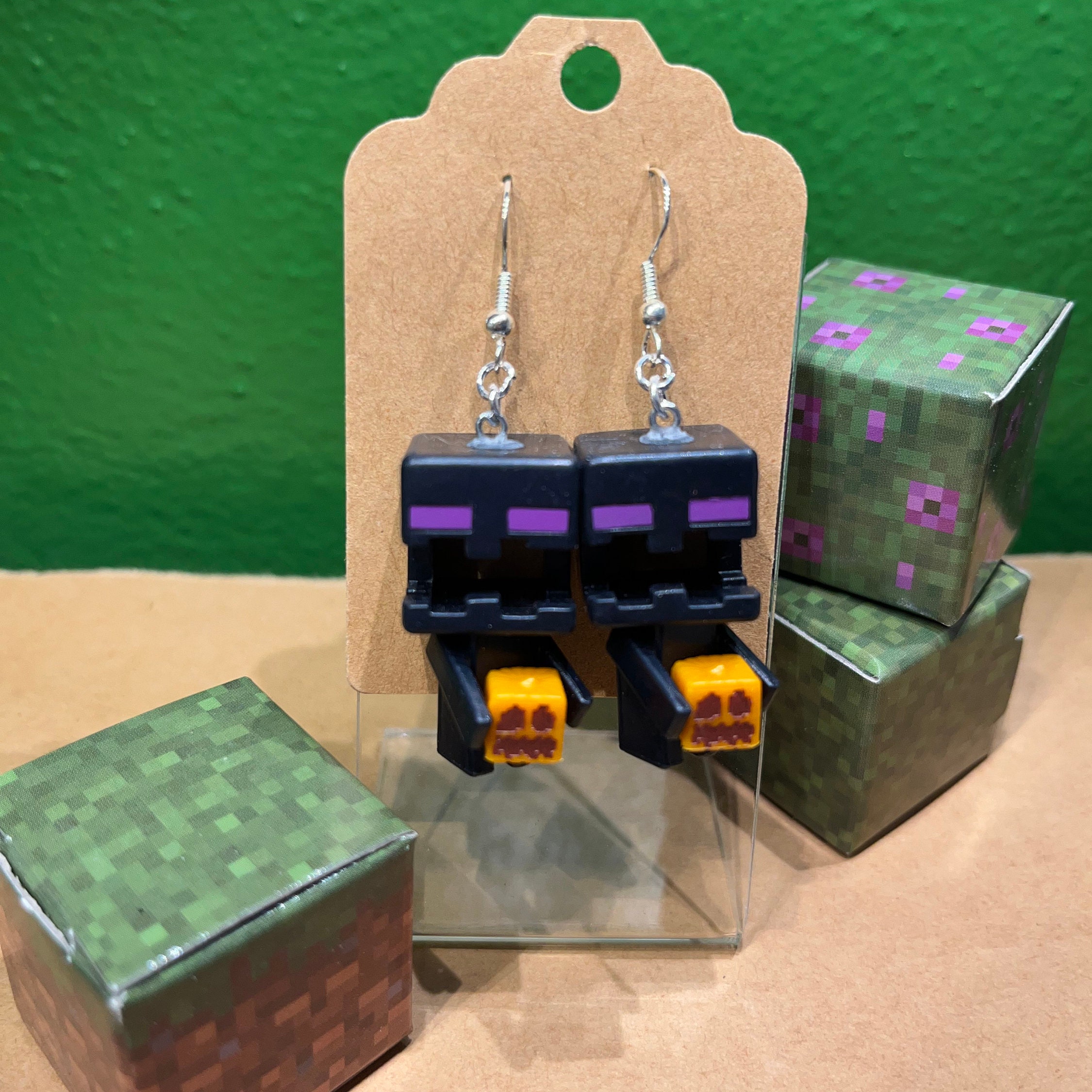 Minecraft Earrings - Etsy