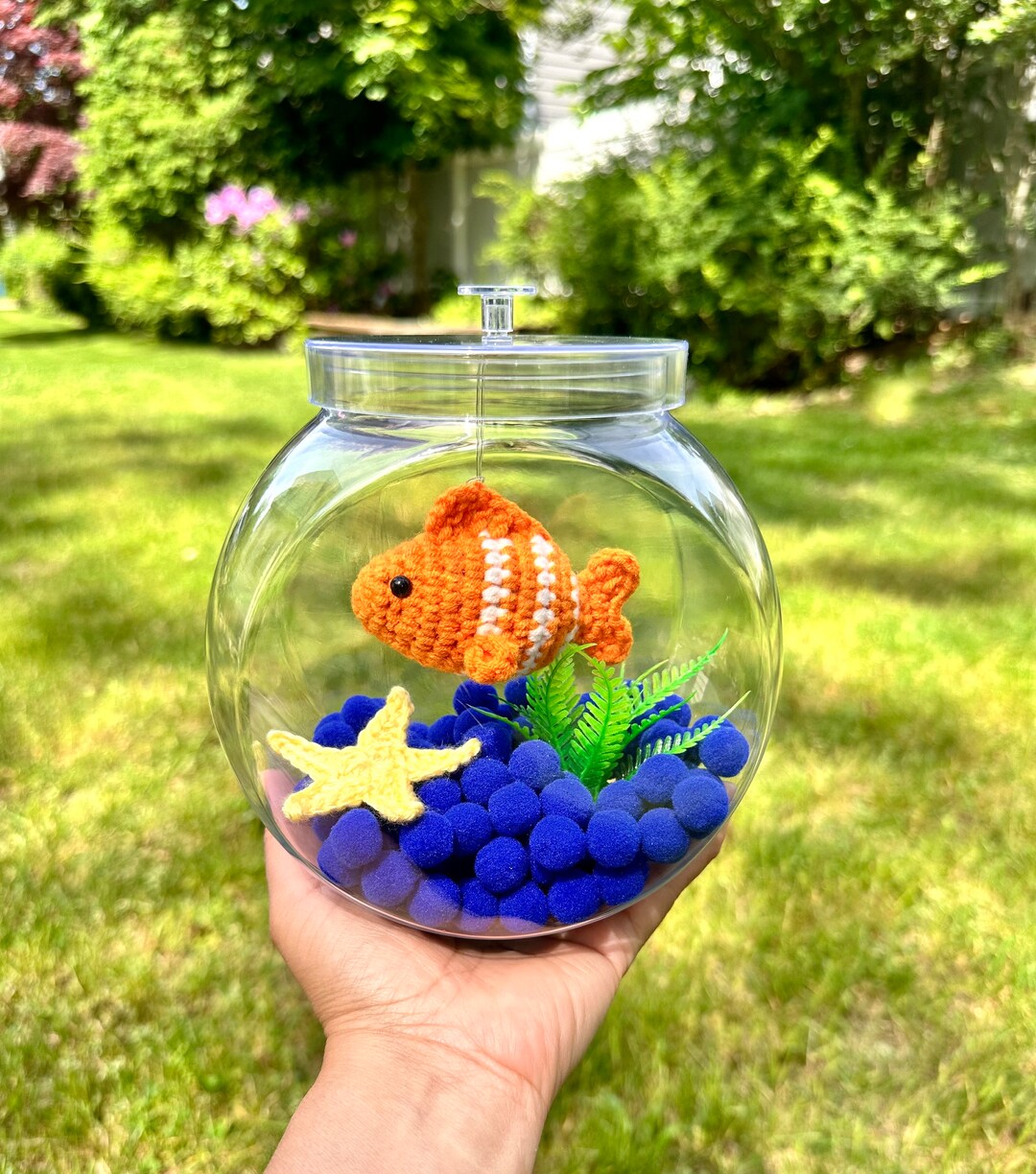 Fish in a Jar, Crochet Fish in a Jar ,amigurumi Fish ,pet Fish ...