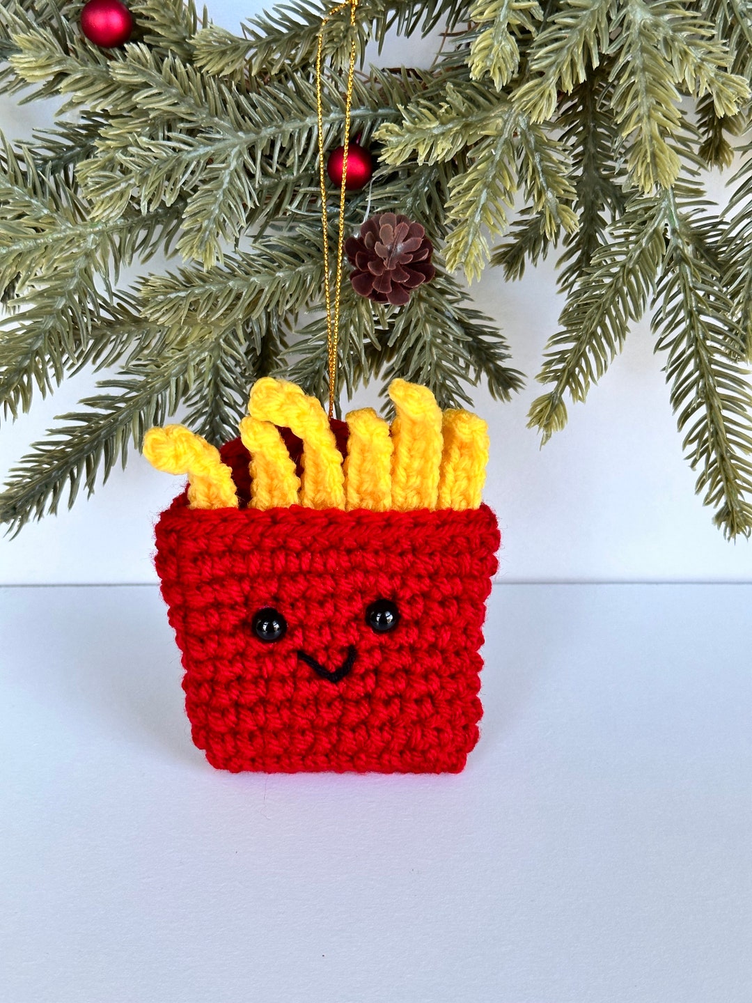 French Fríes Ornament, Crochet Christmas Ornament. - Etsy