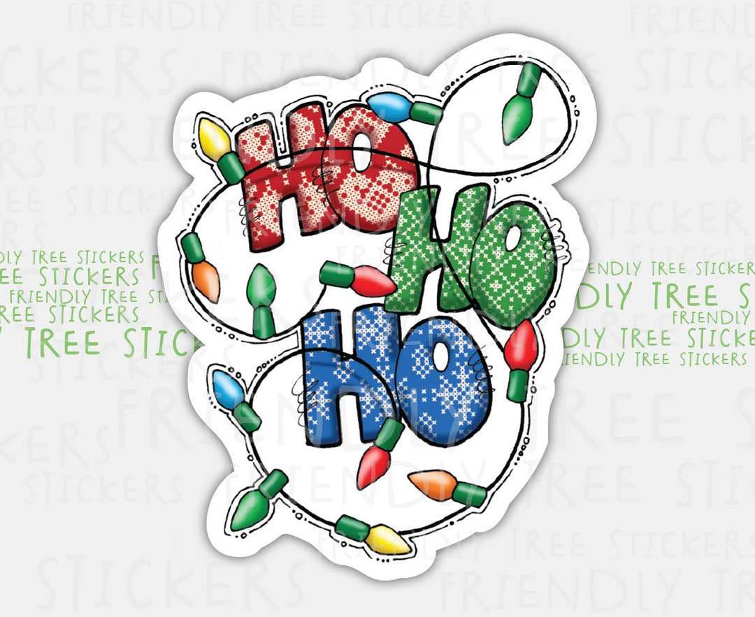 3" Ho Ho Ho Sticker, Christmas Stickers, Holiday Stickers, Xmas ...