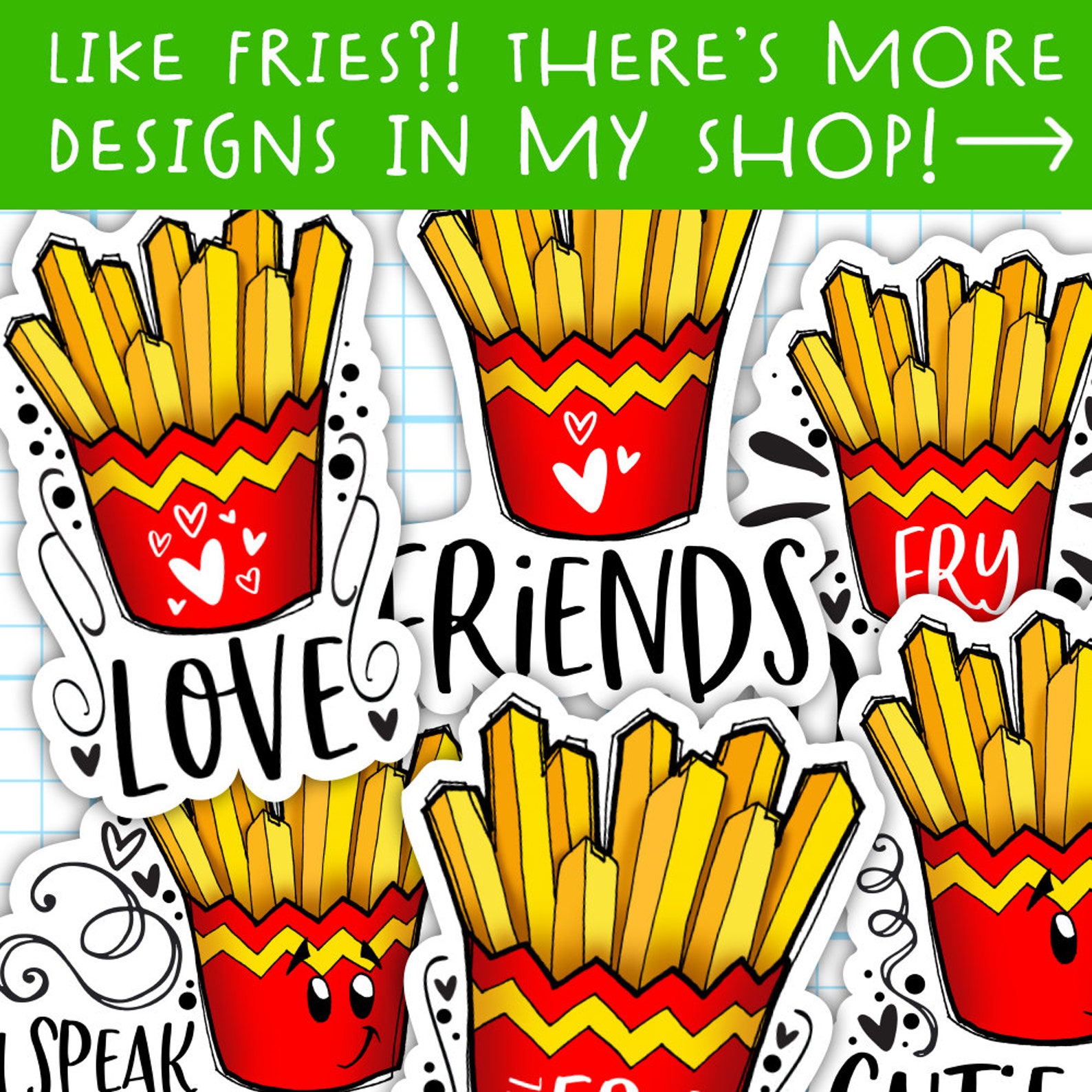 3 Fry Day Sticker French Fries Sticker French Fry | Etsy