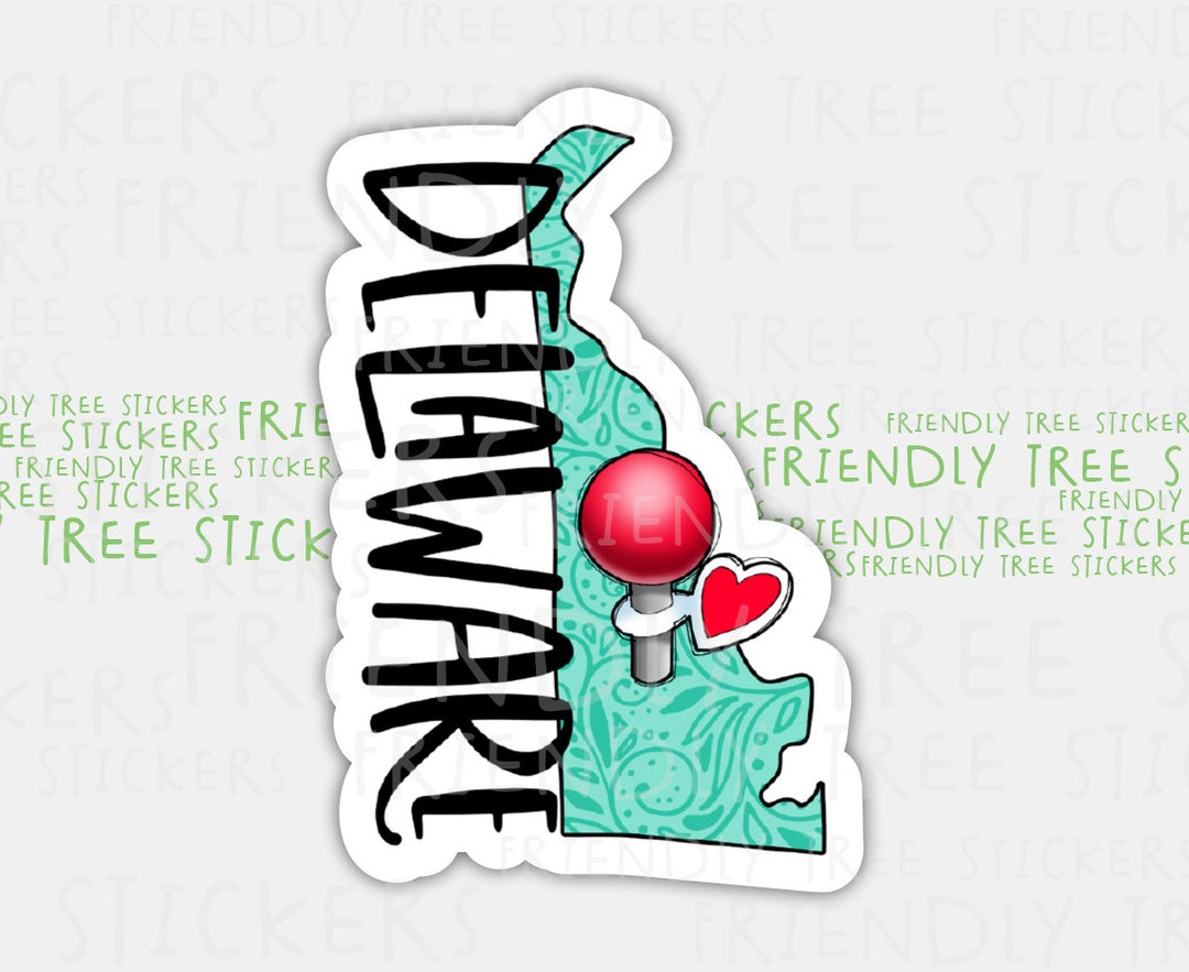 3" Delaware Sticker, Delaware Decal, Delaware Waterproof Sticker ...