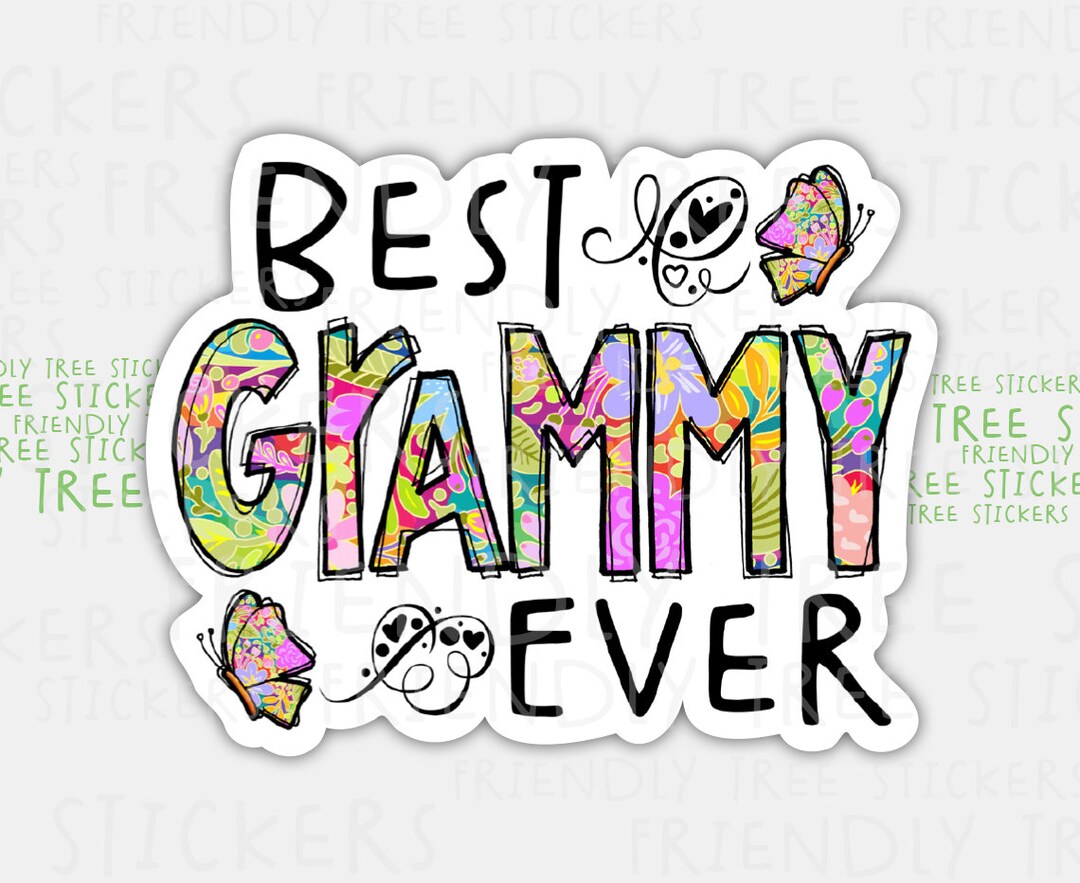 3" Best Grammy Ever Sticker, Grammy Sticker, Grammy Decal, Hand Drawn ...