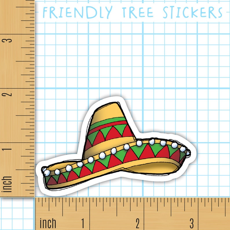3" Sombrero Sticker: Hand-drawn Mexican Fiesta Vinyl - Etsy