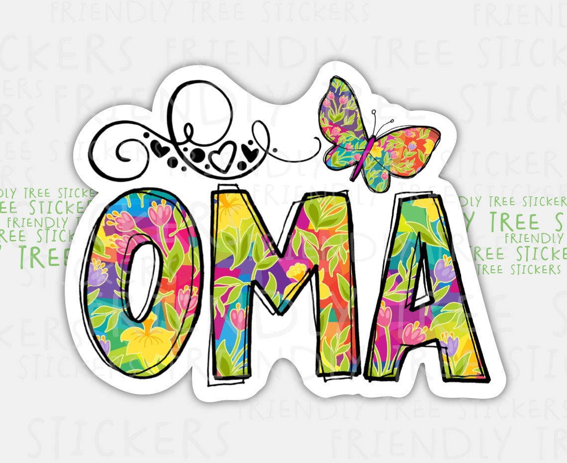 3 Oma Sticker Oma Decal Oma Gift Hand Drawn Sticker - Etsy