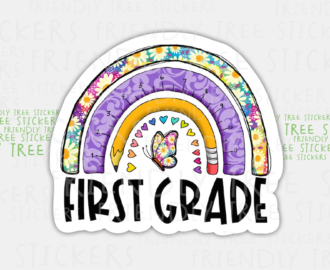 3" First Grade Sticker, First Grade Teacher Sticker, 1st Grade Sticker ...