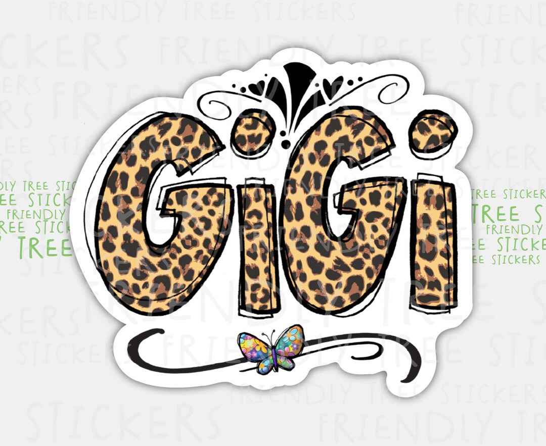 Gigi Leopard Print Sticker: Waterproof Decal, Gift for Gigi - Etsy