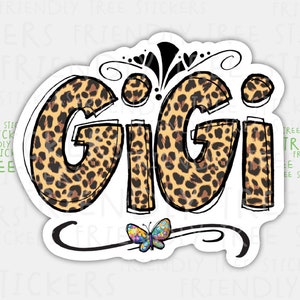 Gigi Leopard Print Sticker: Waterproof Decal, Gift for Gigi - Etsy