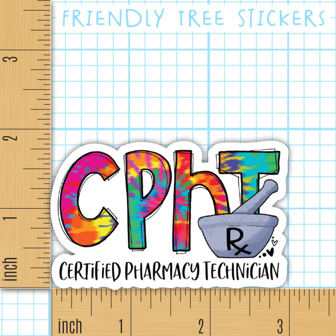 CPHT Tie Dye Sticker: Certified Pharmacy Technician Decal - Etsy