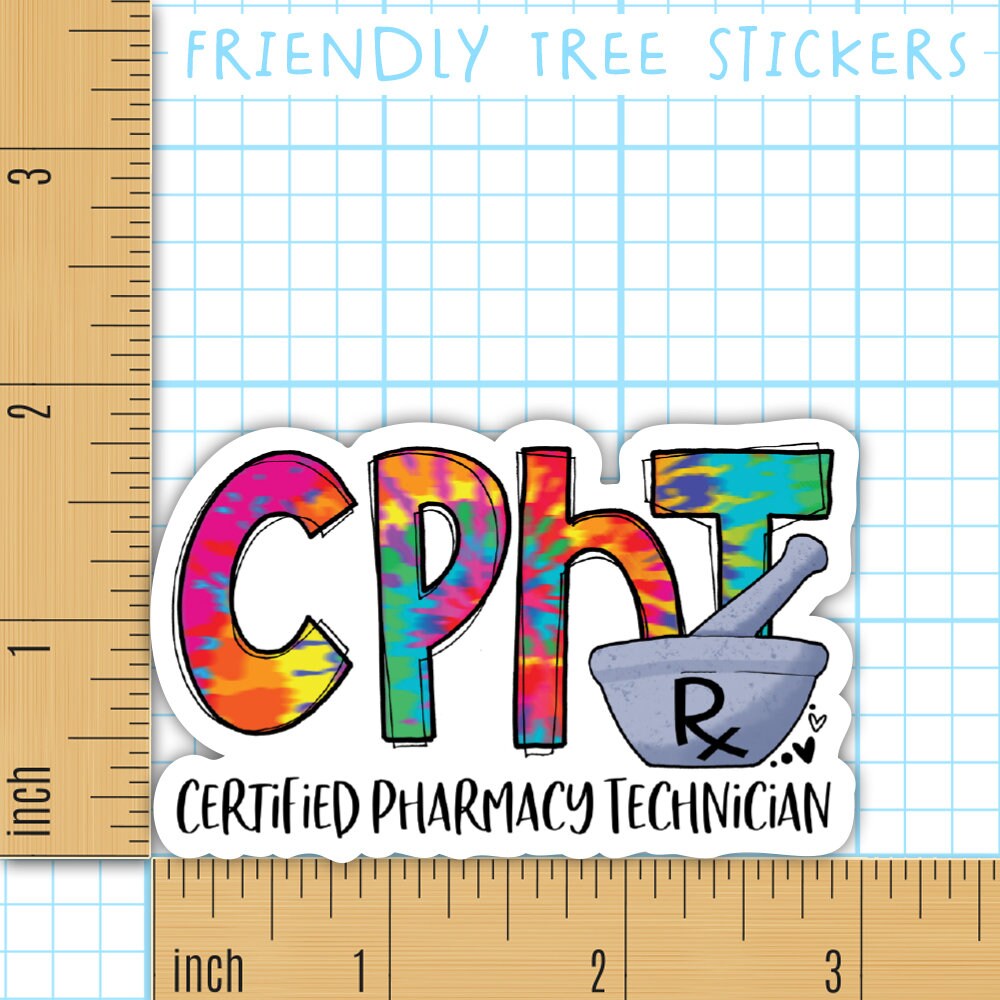 CPHT Tie Dye Sticker: Certified Pharmacy Technician Decal - 374 - Etsy