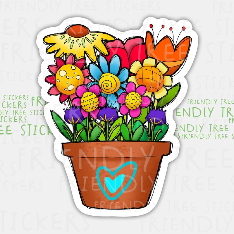Flower Pot Decals - Etsy