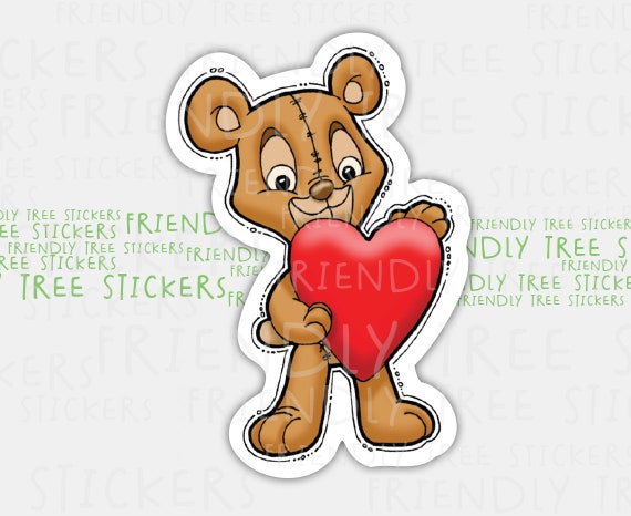 3 Teddy Bear Sticker Love Sticker Bear Sticker | Etsy