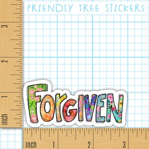 3" Forgiven Sticker, Encouragement Sticker, Christian Sticker, Faith ...