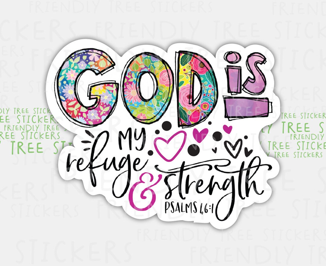 God is My Refuge Sticker: Christian Bible Verse, Waterproof 3" - Etsy