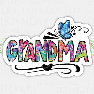 3" Grandma Sticker, Hand Drawn Stickers, Grandma Stickers, Gift for ...