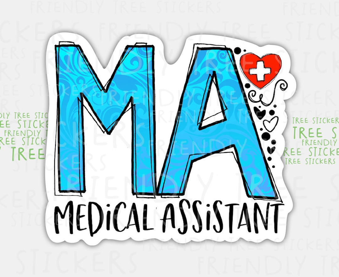 3" Medical Assistant Sticker, MA Sticker, Medical Sticker, Nursing ...
