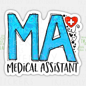 3" Medical Assistant Sticker, MA Sticker, Medical Sticker, Nursing ...