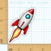 3 Rocket Ship Sticker Rocket Sticker Hand Drawn - Etsy