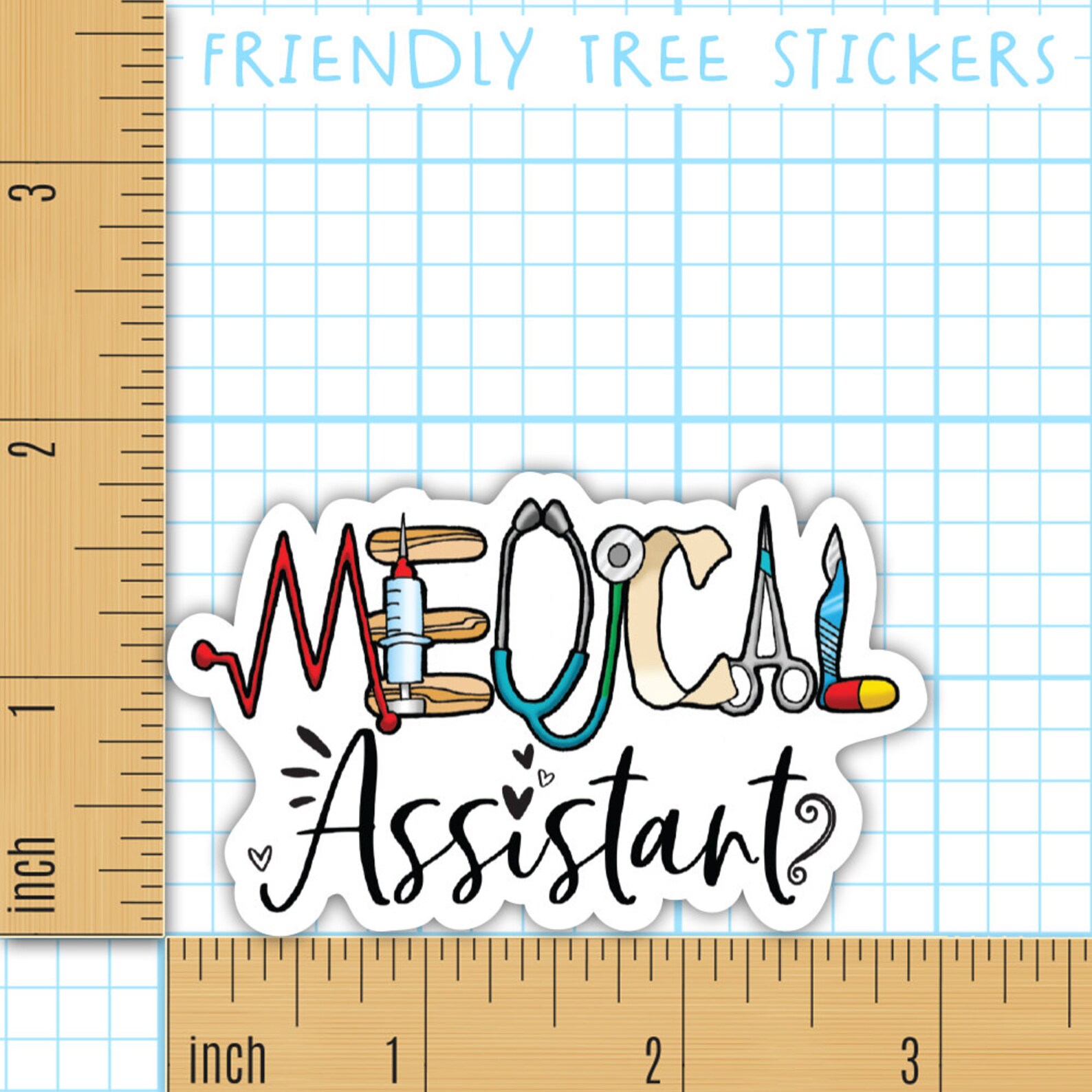 3 Medical Assistant Sticker MA Sticker Medical | Etsy