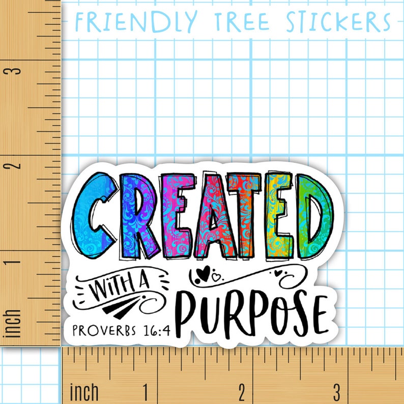 3 Created With A Purpose spanish Purpose Sticker - Etsy
