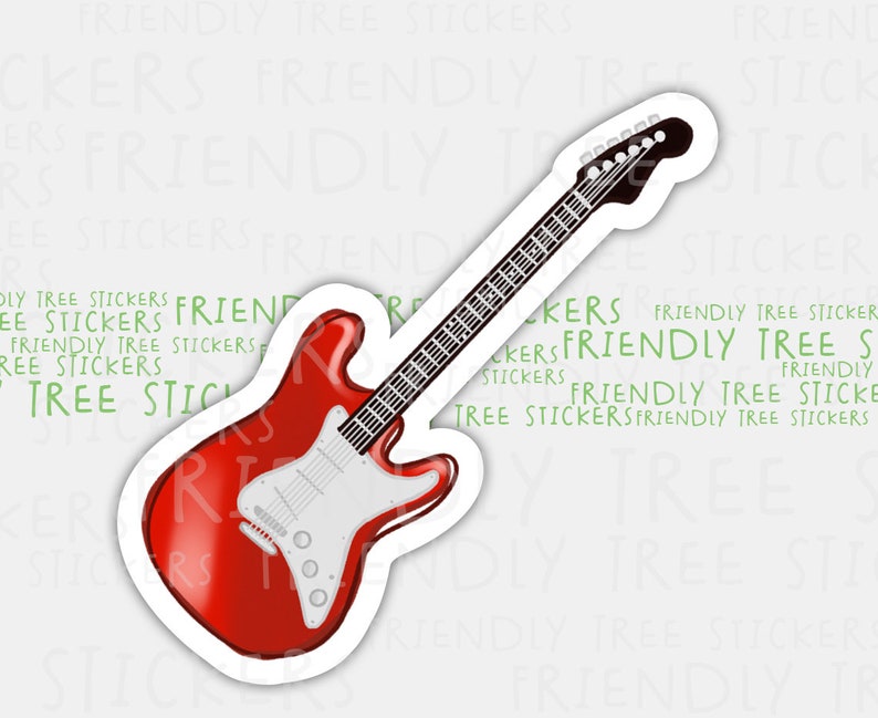 3 Electric Guitar Sticker is Hand Drawn and Will Be a - Etsy